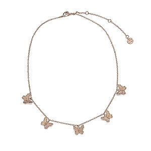 Pura Vida 14" Rose Gold Butterfly in Flight Choker Necklace - Adjustable Length, Brass Base - 3" Extender