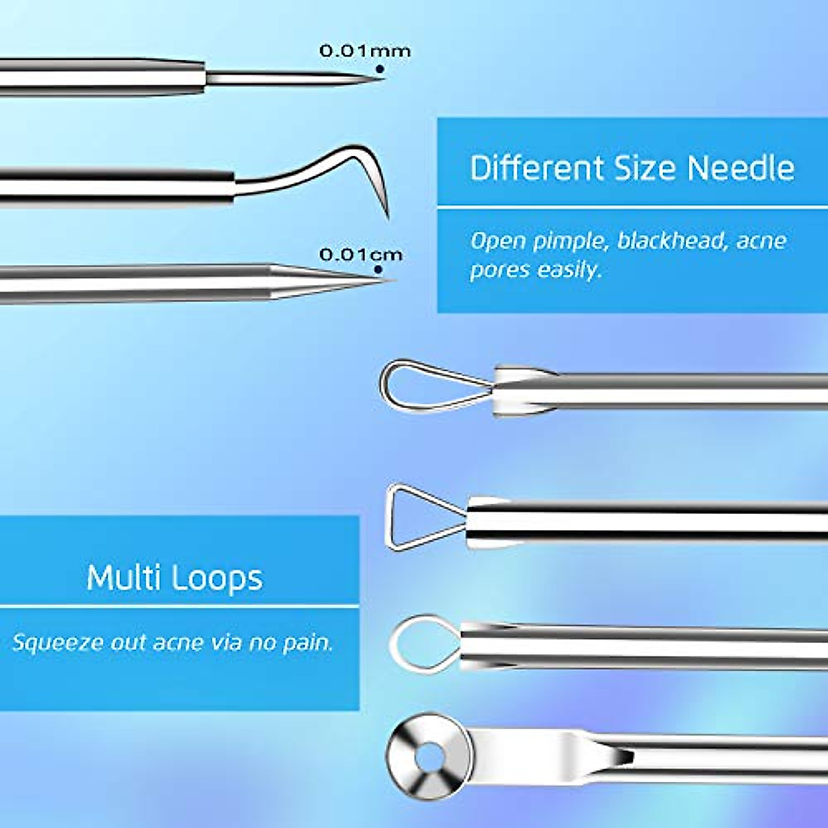 Best Blackhead Remover, Blackheads Blemish Removing, Acne Whitehead Removal Kit, Pimple Comedone Extractor Tool, Popper Pimples Treatment, with Tweezers, Risk Free for Face Forehead Nose