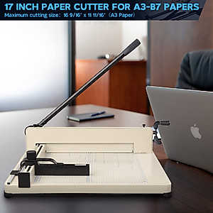Yescom Paper Cutter Heavy Duty 17" Blade A3 Large Industrial Guillotine 400 Sheets Cutting Cardstock Trimmer