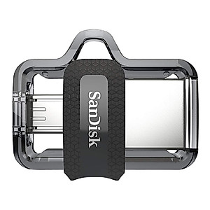 SanDisk Ultra (Two Pack) Dual Drive m3.0 for Android Devices and Computers Flash Drive Bundle with Everything But Stromboli Lanyard (128GB 2 Pack)