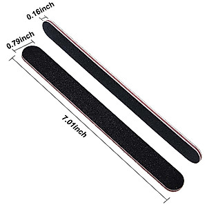 Karlash 10 PCS Professional Double Sided Nail Files Emery Board Grit Black Gel Cosmetic Manicure Pedicure