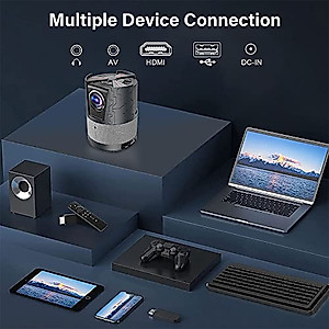 Native 1080P Portable Projector, Mini 5G WiFi Projector with Android 9.0, Smart Bilateral Bluetooth Projector for Wireless Phone Connection, Support 4K Outdoor Movie,Dolby Audio Home Theater,HDMI USB