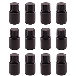 JCBIZ 12PCS 15ml Reagent Bottle Liquid Storage Container Plastic Lab Bottles Sample Bottles