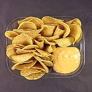 50 Plastic Nacho Trays Disposable | Large 6.5 X 5 – 20 oz Nacho Containers | Bulk Carnival Food Chips Container | 2 Compartment Concession Stand Trays | Clear Snack Bowls Plates Holder Party Supplies