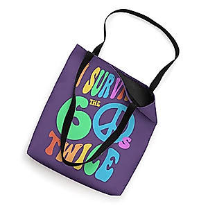 Retro I SURVIVED My SIXTIES TWICE 70th Birthday Joke 60s Tote Bag