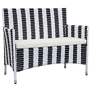 Safavieh Outdoor Collection Figueroa Black and White 4-Piece Patio Set