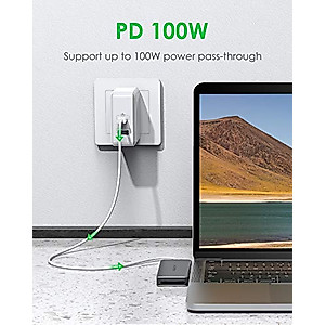 LENTION 6 in 1 USB C Hub with 1 USB C (100W PD/40Gbps Data/5k Video Output), 3 USB 3.0 & SD/Micro SD Card Reader Compatible 2016-2023 MacBook Pro 13/15/16, Mac Air(CB-CS62, Space Gray)