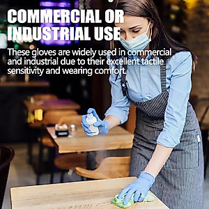 Amozife Nitrile Vinyl Blend Gloves, 4 Mil Powder & Latex Free Non-Sterile Disposable Gloves for Cooking, Cleaning & Food Prep, Medium