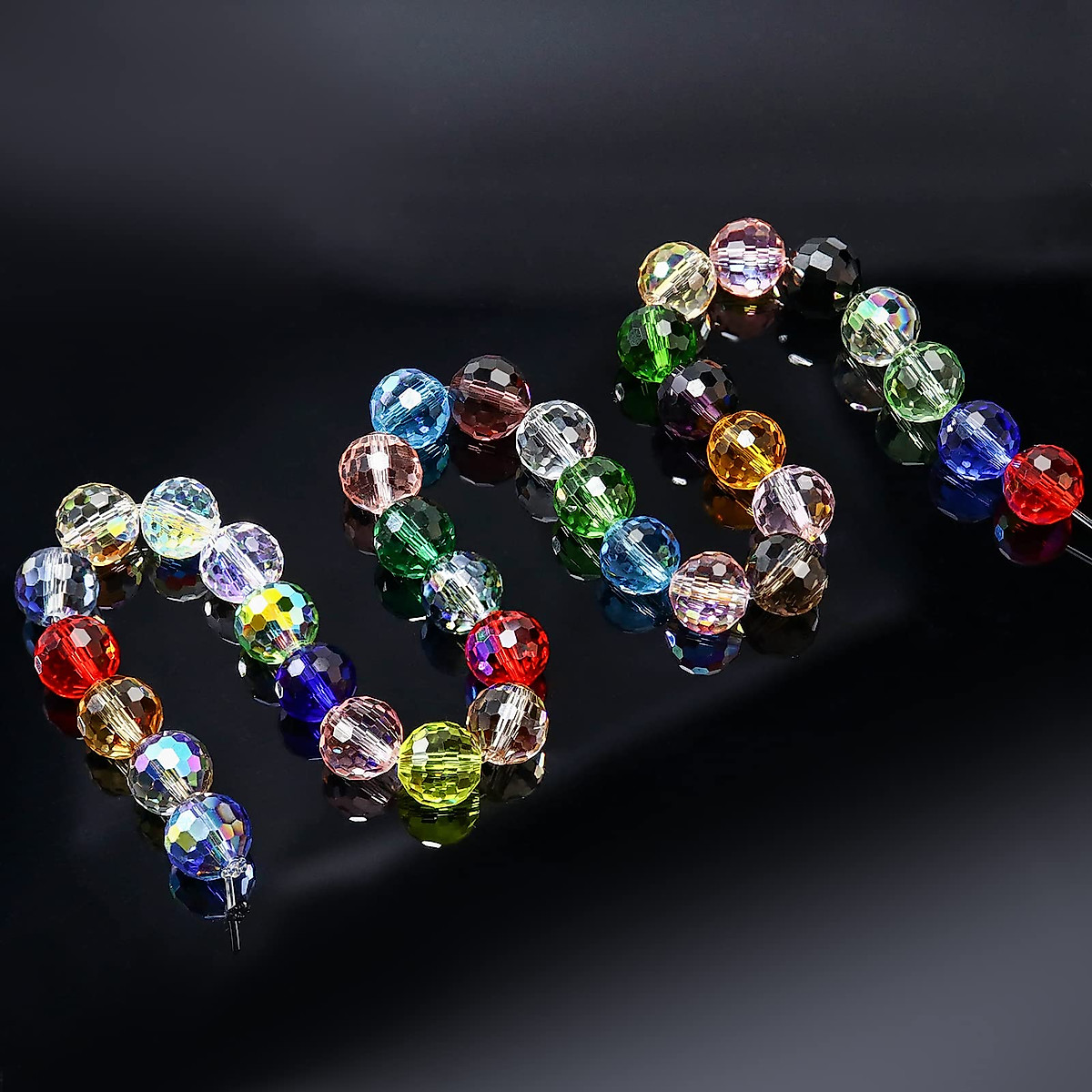 Dowarm 150PCS 6MM Round Crystal Glass Beads for Jewelry Making, Red/Siam Faceted Crystal Beads for Crafts Bracelet Wind Chimes Suncatcher, #5003 Crystal Rondelle Spacer Beads, Loose Gemstones