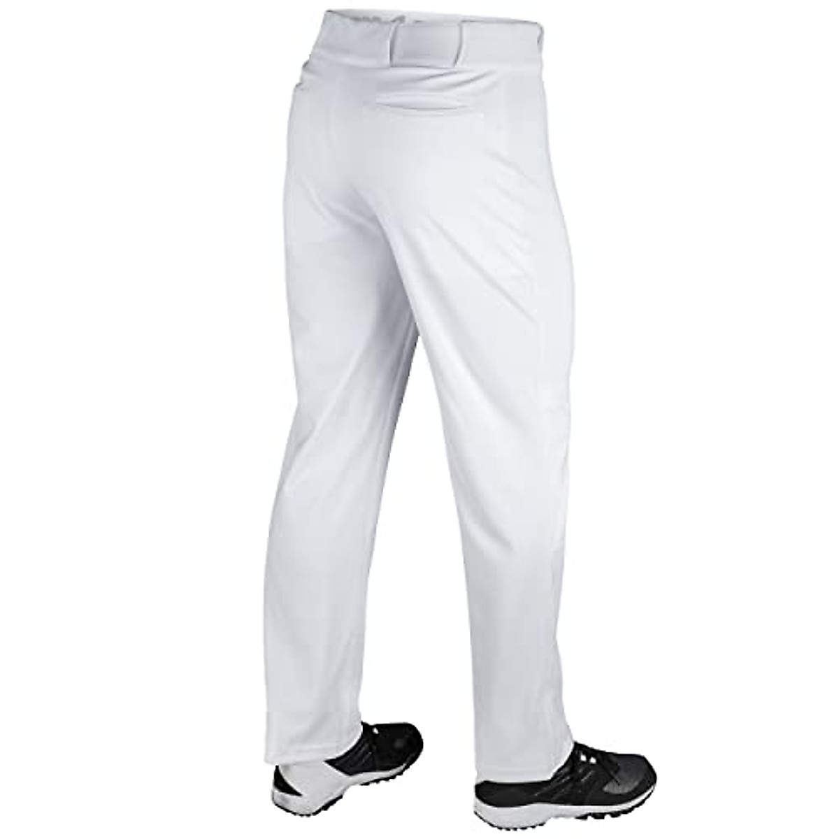 CHAMPRO Triple Crown OB Open-Bottom Loose-Fit Baseball Pant in Solid Color with Adjustable Inseam and Reinforced Sliding Areas, White, Adult Medium