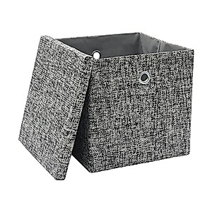 JVL Urban Square Paper Lidded Storage Basket