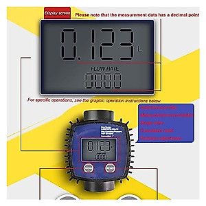 Flow Control Meter K24 Flow Meter Methanol Oil Meter, Electronic Fuel Flow Meter, Digital Fuel Gauge Female Thread Flowmeter Used in Petroleum,Food, Etc. (Color : 6 Points at bothends, Si