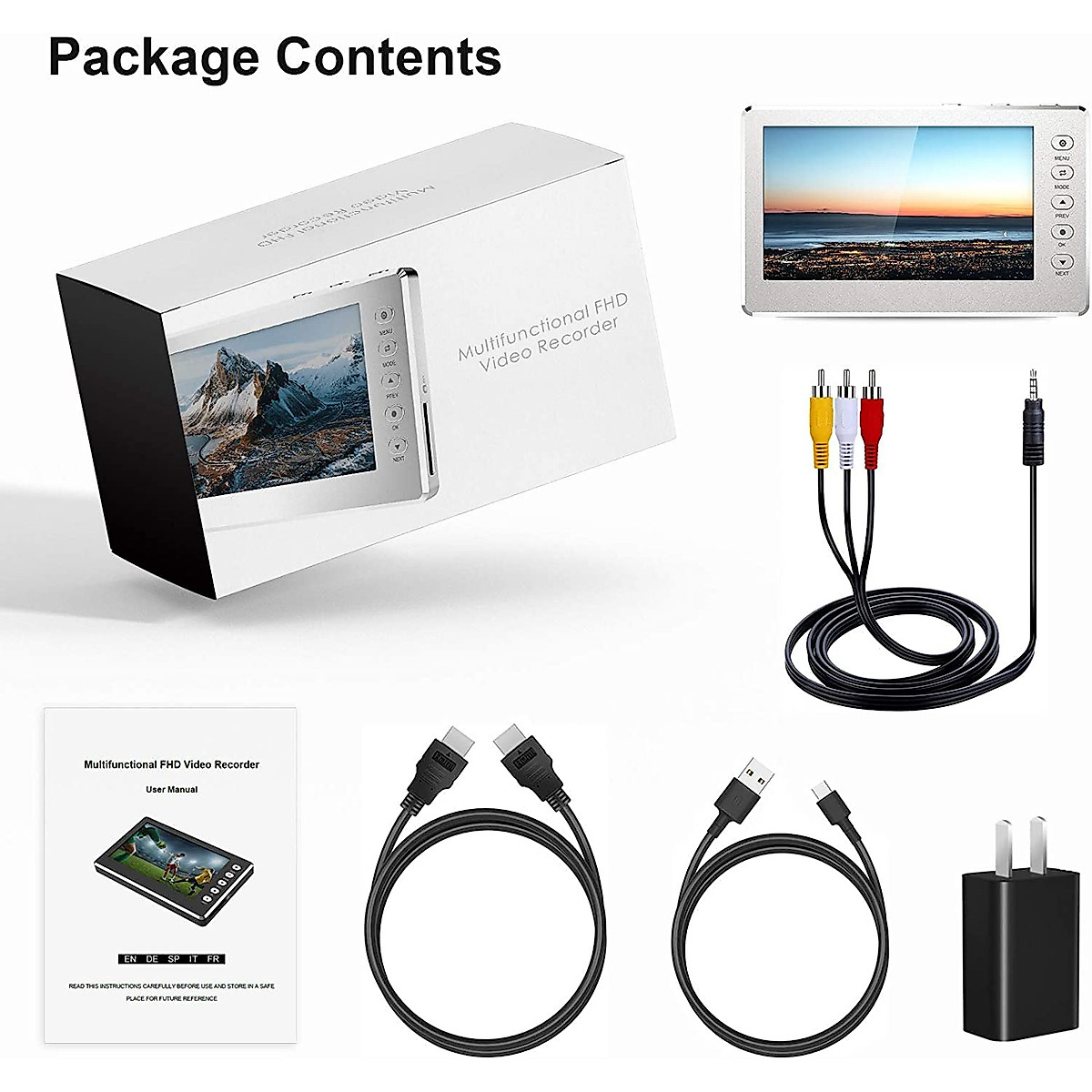 DIGITNOW VHS to Digital Converter, HD Video Capture Box 1080P 60fps, AV&HDMI Reocord from VCR, DVD, RCA, VHS Tapes, Hi8, Camcorder 6.21 x 2.63 x 0.72 inches V102S V102S