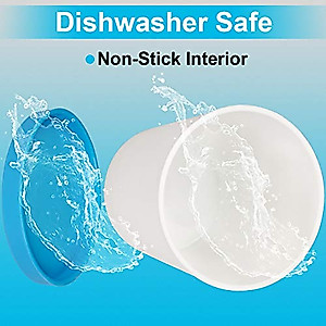 DUNCHATY Ice Cream Containers (Set of 2, 1 Quart Each) Freezer Dessert Containers Reusable Ice Cream Storage Cups with Silicone Lids for Homemade IceCream Frozen Yogurt Sorbet Blue