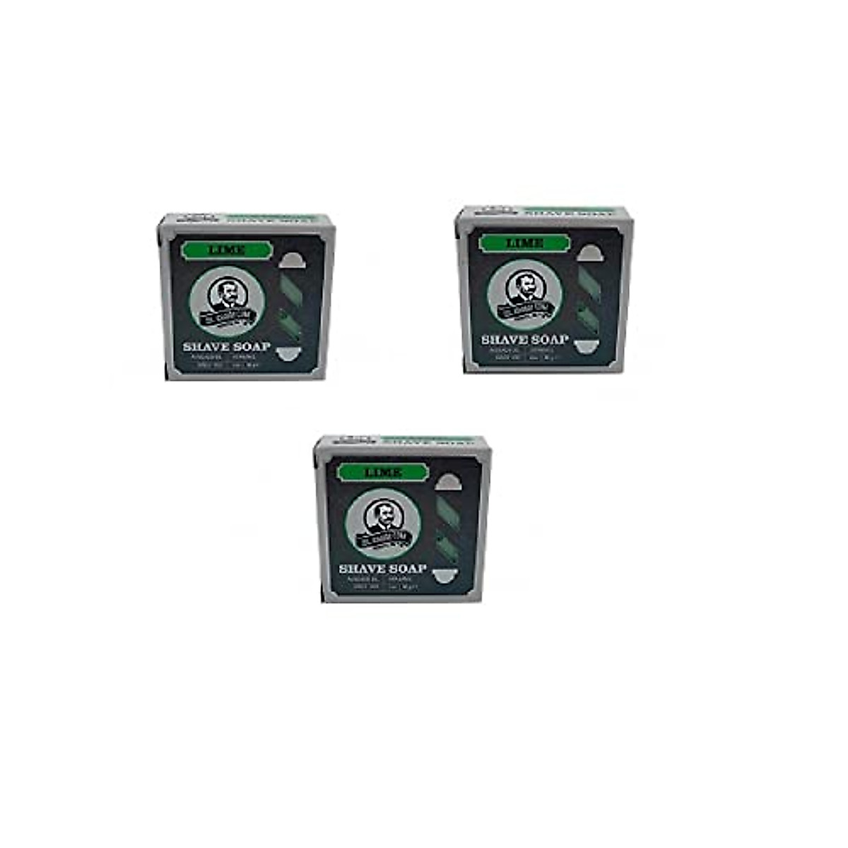 Col. Conk World's Famous Shaving Soap, Lime -- 3 Pack -- Each piece Net Weight 2.25 Oz by Colonel Conk