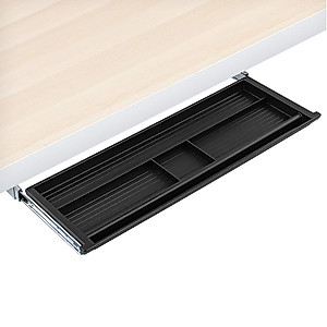 Mount-It! Under Desk Pencil Drawer - Slide Out Under Desk Tray for Storage of Pen, Pencil and Other Office Essentials, 21.2 Inch Wide, Black
