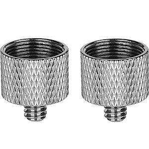Anwenk Mic Stand Adapter 5/8 to 1/4 Adapter Mic Thread Screw Adapter Microphone Stand Adapter to Tripod Adapter, 2 Pack