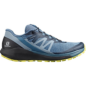 Salomon Sense Ride 4 Trail Running Shoes for Men, Copen Blue/Black/Evening Primrose, 13