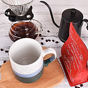 Bosmarlin Large Stoneware Coffee Mug, Big Tea Cup for Office and Home, 21 Oz, Dishwasher and Microwave Safe, 1 PCS (Dark Green)