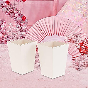 12 Pieces White Popcorn Boxes Paper Popcorn Bags Cardboard Popcorn Container for Party (12)