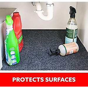 GridMat® Premium Thick Under The Sink Mat Cabinet Liner, Precision Custom Fit With Exclusive GridMat® Cutting System, Waterproof, Ultimate Absorption, Kitchen/Bathroom/Laundry (Charcoal, 24x34 Inches)