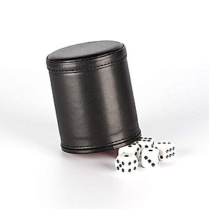 Magic Vosom Felt Lined Professional Dice Cup with 5 Dice Quiet for Yahtzee Game