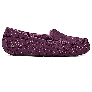UGG Women's Ansley Metallic Spots Slipper, Pinot Noir, 5