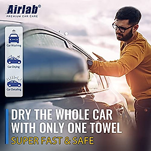 Airlab Microfiber Towels for Cars Drying Extra Large Super Absorbent Cleaning Cloth Auto Detailing Ultra Soft, Lint-Free, Streak-Free 600GSM, 24'' x 35'', 1 Pack