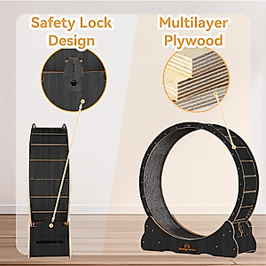 Homegroove Cat Exercise Wheel for Indoor Cat, 40" Large Cat Running Wheel with Carpeted Runway, Cat Treadmill Wheel for Kitty’s Longer Life, Cat Wheel for Fitness Weight Loss Device, Black(L)