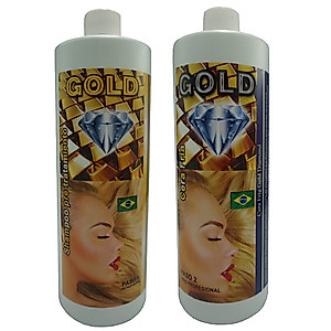 KERA FRUIT Cirugia Capilar Cera Fria Gold Diamond Azul con Shampoo 500 ML (Keratina Ultra Fuerte) Para Cabello Grueso