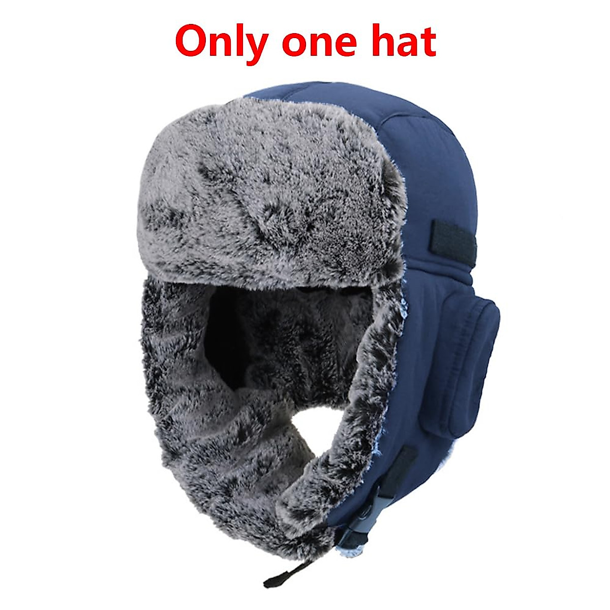 Winter Warm Trapper Hat for Men Ear Flap Buffalo Plaid Elmer Fudd Tweed Baseball hat with Brim Visor Blue