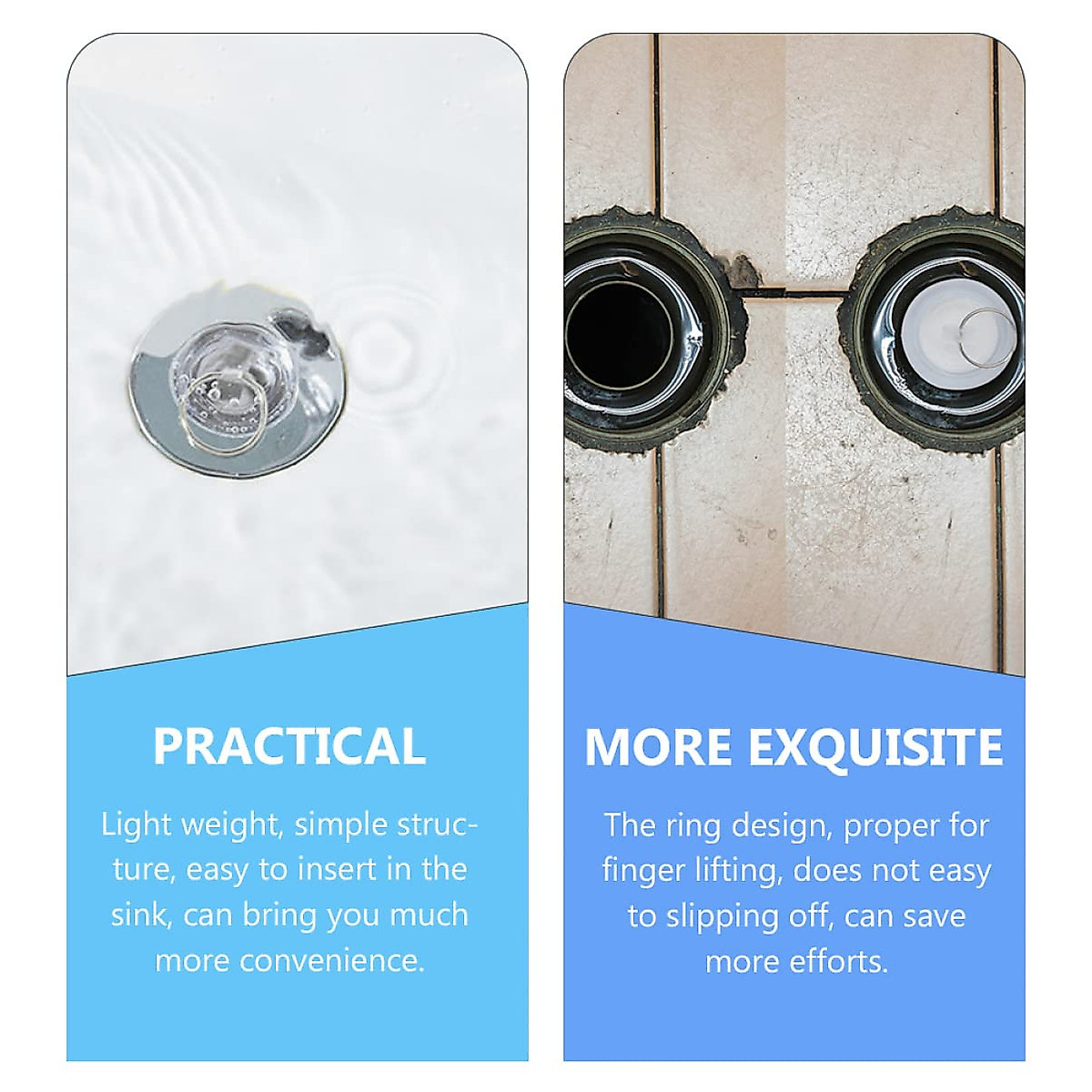 20 Pcs Basin Plug with Ring Bathroom Washbasin Stopper Sink Plug with Ring Drain Stopper Kitchen Sink Stopper Tub Stopper Kitchen Sink Plug Bathtub Plug Bath Plugs Drain Plug