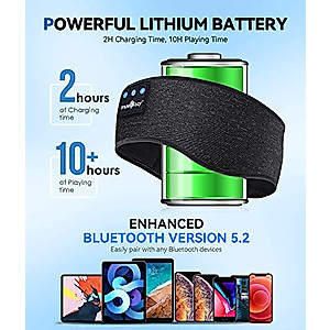 MUSICOZY Sleep Headphones Bluetooth 5.2 Headband Headphones Wireless Sleeping Earbuds Earphones with HD Stereo Speakers Cool Gadgets for Sports Running Workout Jogging Yoga Insomnia