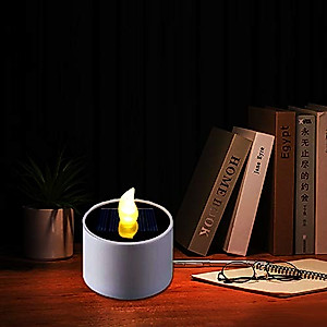 6 Sets of Solar Tea Lights, Waterproof, Rechargeable flameless led Candle Lights, Used for Holiday Celebrations, Outdoor Camping and Emergency Home Decoration to Create Romantic Atmosphere