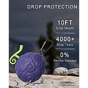 [2Pack] Fruit Cover for AirPods 3 Case Cute 2021 Released,3D Cartoon Silicone Protective Accessories Set Kit for Devil Fruit for AirPods 3rd Generation Case for Boy Girl(Purple&Red Yellow Devil Fruit)