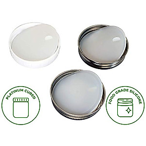 Leak Proof Platinum Silicone Sealing Lid Inserts/Liners for Mason Jars (10 Pack, Regular Mouth)