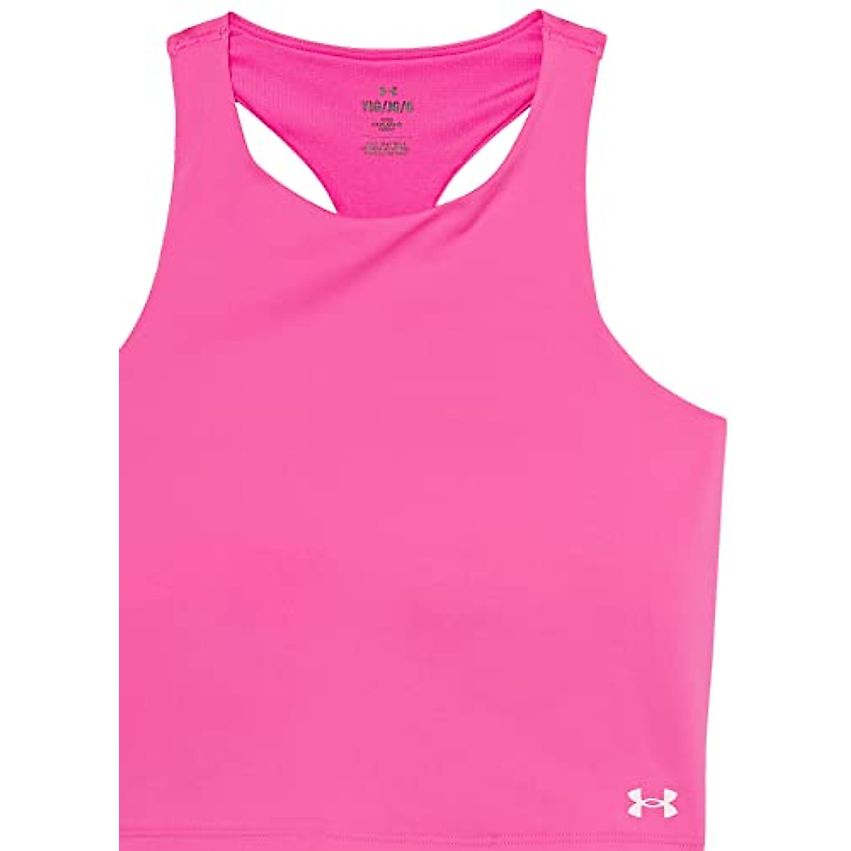 Under Armour Girls Motion Crop Tank Top, (652) Rebel Pink / / Pink Sugar, Medium