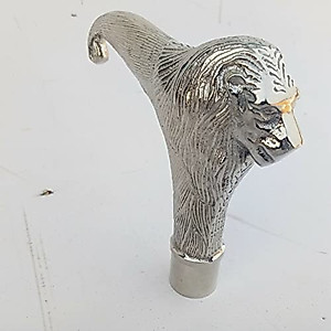 R S E Beautiful Antique Solid Brass Lion Handle Cane for Walking Stick Cane Gifts