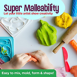 Hygloss Products Dough, Safe & Non-Toxic Modelling Dough for Arts & Crafts, Learn, Unscented, 1lb. Brown