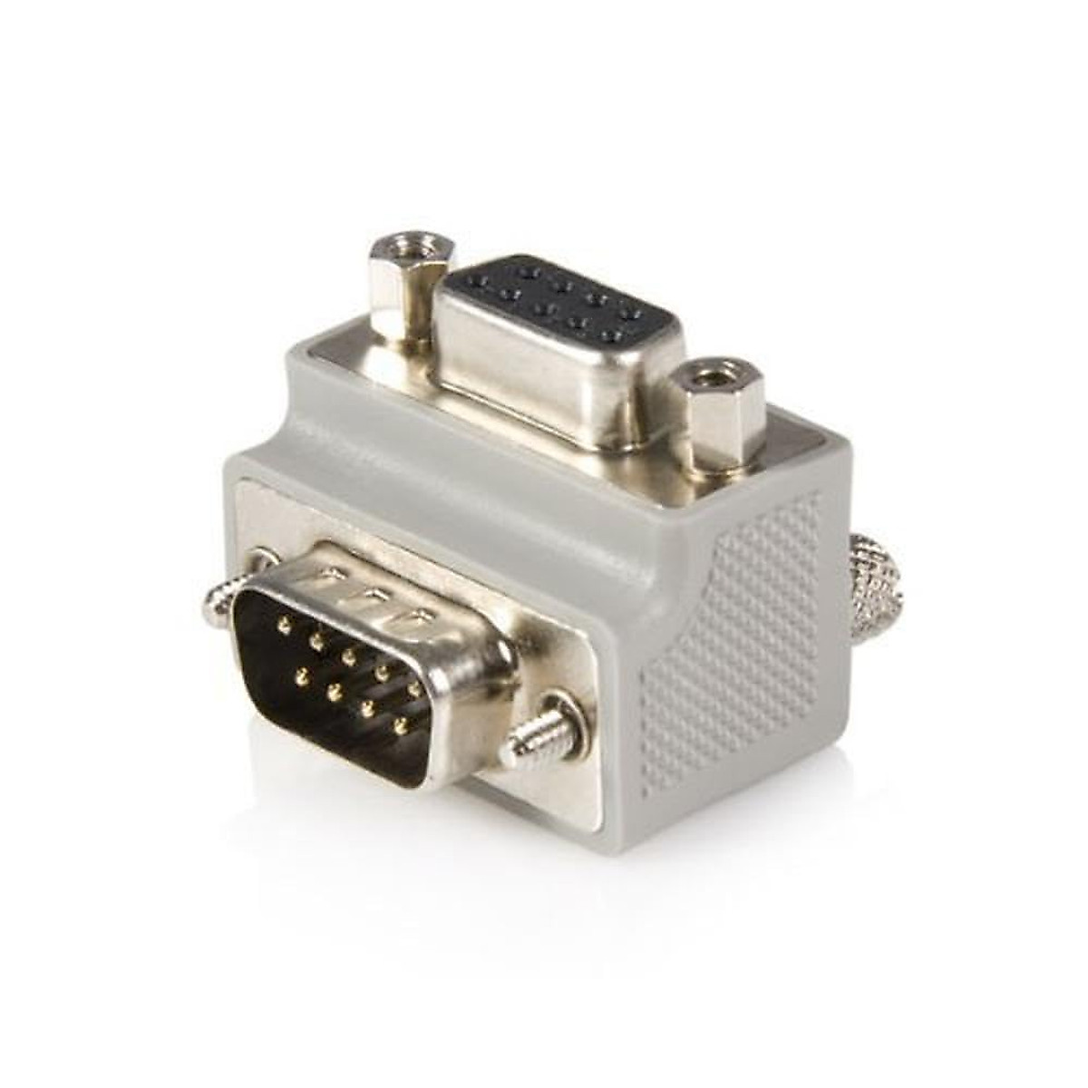 StarTech.com Right Angle DB9 to DB9 Serial Cable Adapter Type 2 - M/F (GC99MFRA2),Gray