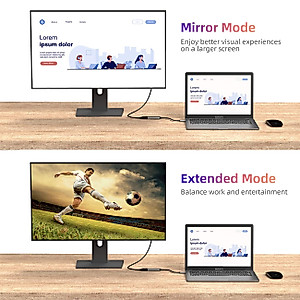 WALNEW USB C to HDMI Adapter 4K 60Hz, Type-C Male to HDMI Female Cable Converter, USBC Thunderbolt 3 Monitor Dongle for Mac MacBook,iPad Pro/Air, Samsung Galaxy,Chromebook,Surface,Dell XPS,Android TV