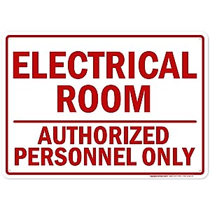 Electrical Room Authorized Personnel Only Sign, 10x14 Inches, Rust Free .040 Aluminum, Fade Resistant, Made in USA by My Sign Center