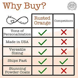 ROCC RUSTED ORANGE CRAFTWORKS CO. Wall Decor - Steel Infinity Sign - Personalized with Names - Wall hanging with couples or single names-Eternity symbol for anniversary and wedding-heart