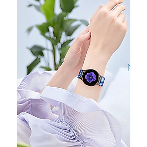 TOYOUTHS 20mm Stretchy Nylon Loop Elastic Bracelet Compatible with Samsung Galaxy Watch Band 7/6/5/4 40mm 44mm/Watch 4 Classic 42mm 46mm/Watch 5 Pro 45mm/Active 2 40mm 44mm/Watch 3 41mm Strap