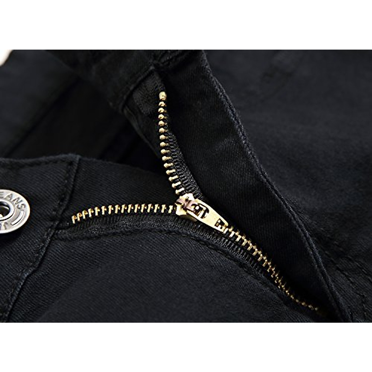 Men's Black Skinny Slim Fit Stretch Straight Leg Fashion Jeans Pants, 29W