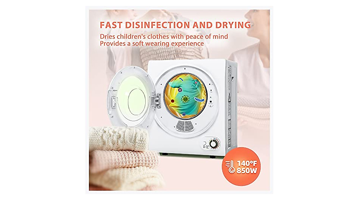 Euhomy 110V Portable Clothes Dryer 850W Compact Laundry Dryers 1.5 cu ...