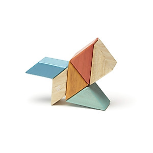 6 Piece Tegu Pocket Pouch Prism Magnetic Wooden Block Set, Sunset