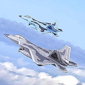 YEIBOBO ! F-22 Raptor Fighter - 1/100 Diecast Airplane Model Pull Back Fighter Toy (Gray)
