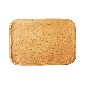 GEEKLLS Breakfast Tray Wooden Bamboo Coffee Tea Serving Tray Cheese Pizza Baking Bread Cake Dessert Rectangular Plate Fruit Platter Sour Candy Holder