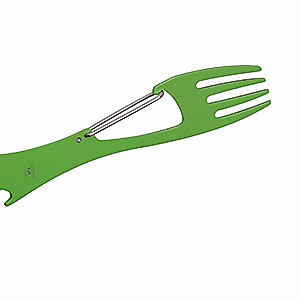 Kershaw Ration XL - Green (1145GRN); Large-Sized Eating Utensil; Fork, Spoon, Bottle Opener; Carabiner Gate for Secure Carry; 3CR13 Steel with Scratch-Resistant, Food-Safe Coating; 2.1 oz. 1145GRNX